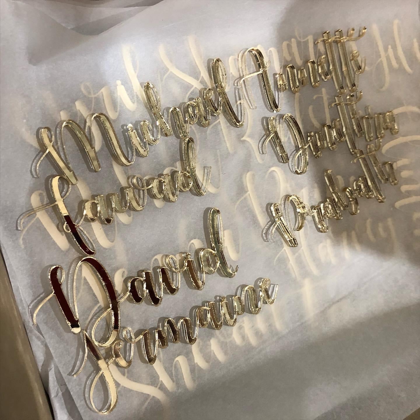 1a. Gold Acrylic Laser Cut Names