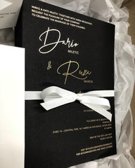 1B. Dario & Ruza - Foil Print Invitation
