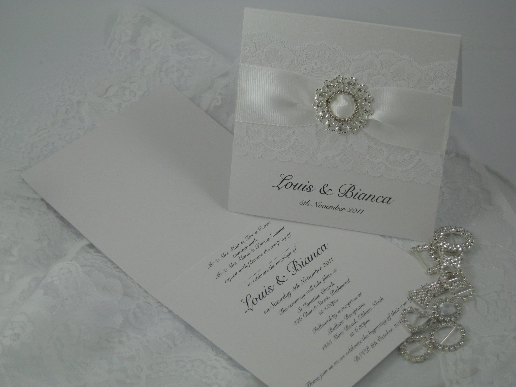 White Queen - Lace Wedding Invitations Melbourne